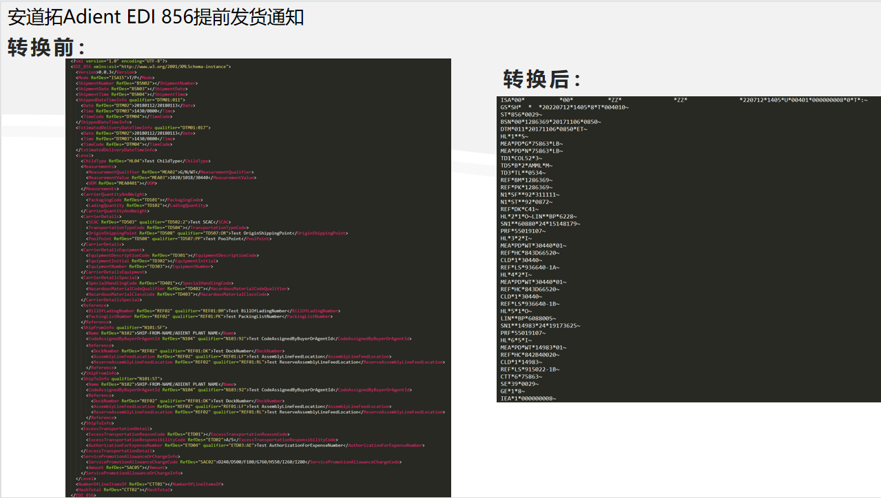 安道拓Adient EDI 856提前发货通知报文详解 | EDI通信专家
